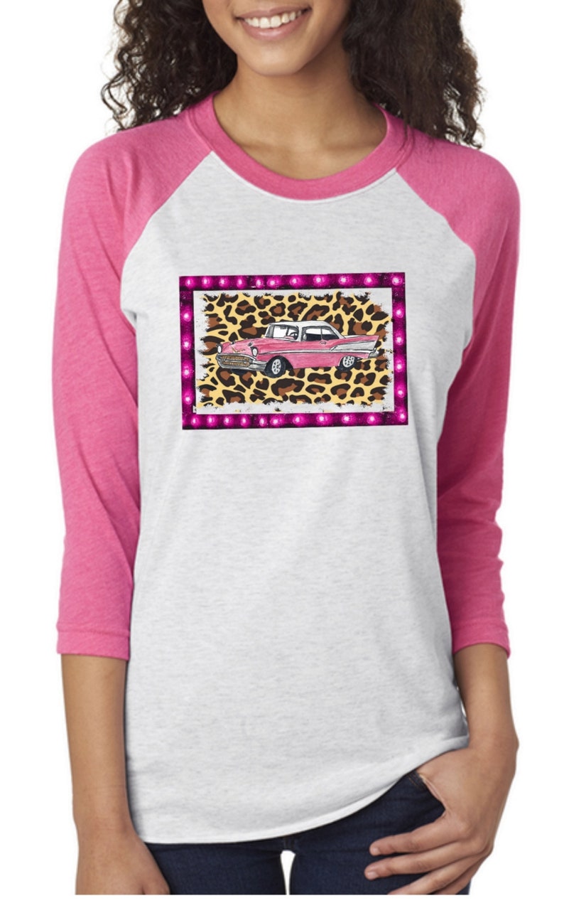 Vintage Pink Car With Leopard Background-png-300 DPI- This Digital ...