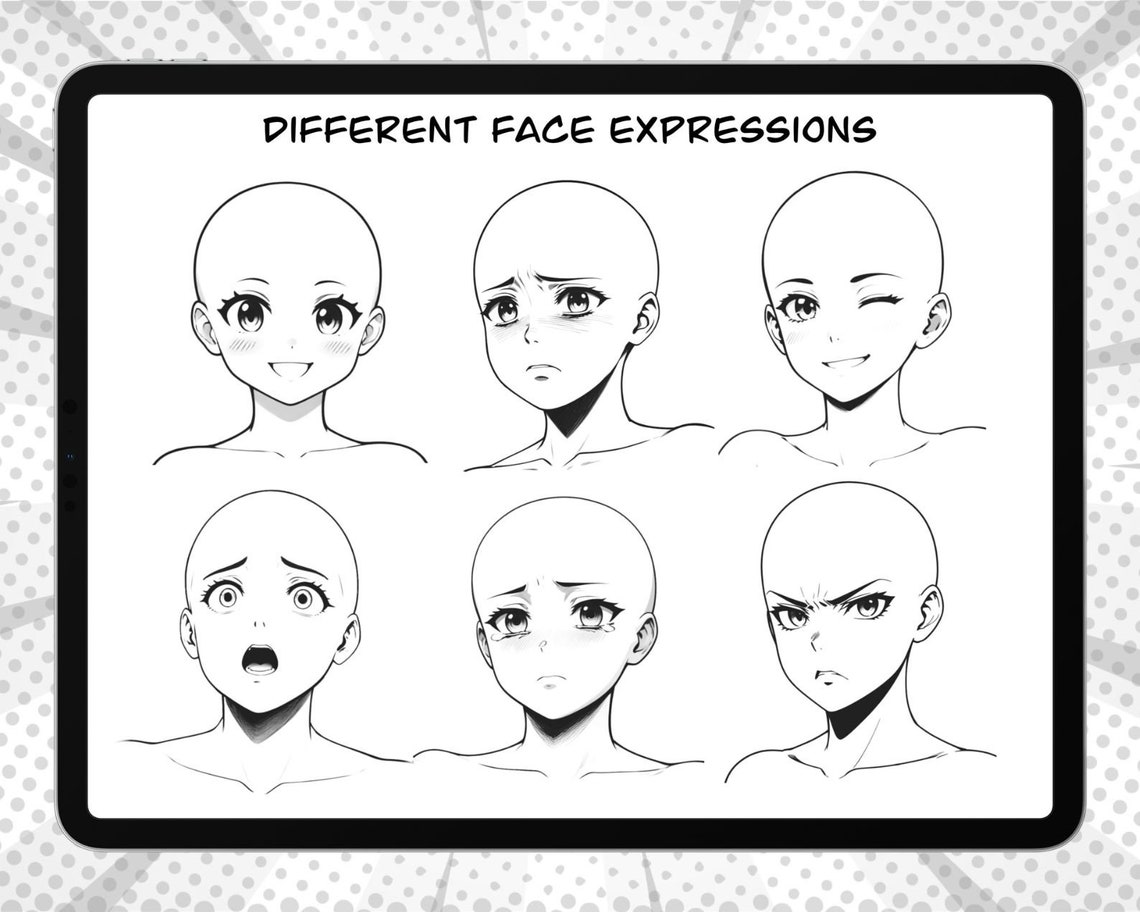 Female Base Head Stamps, Procreate Face Brushes, Procreate Head Stamps ...