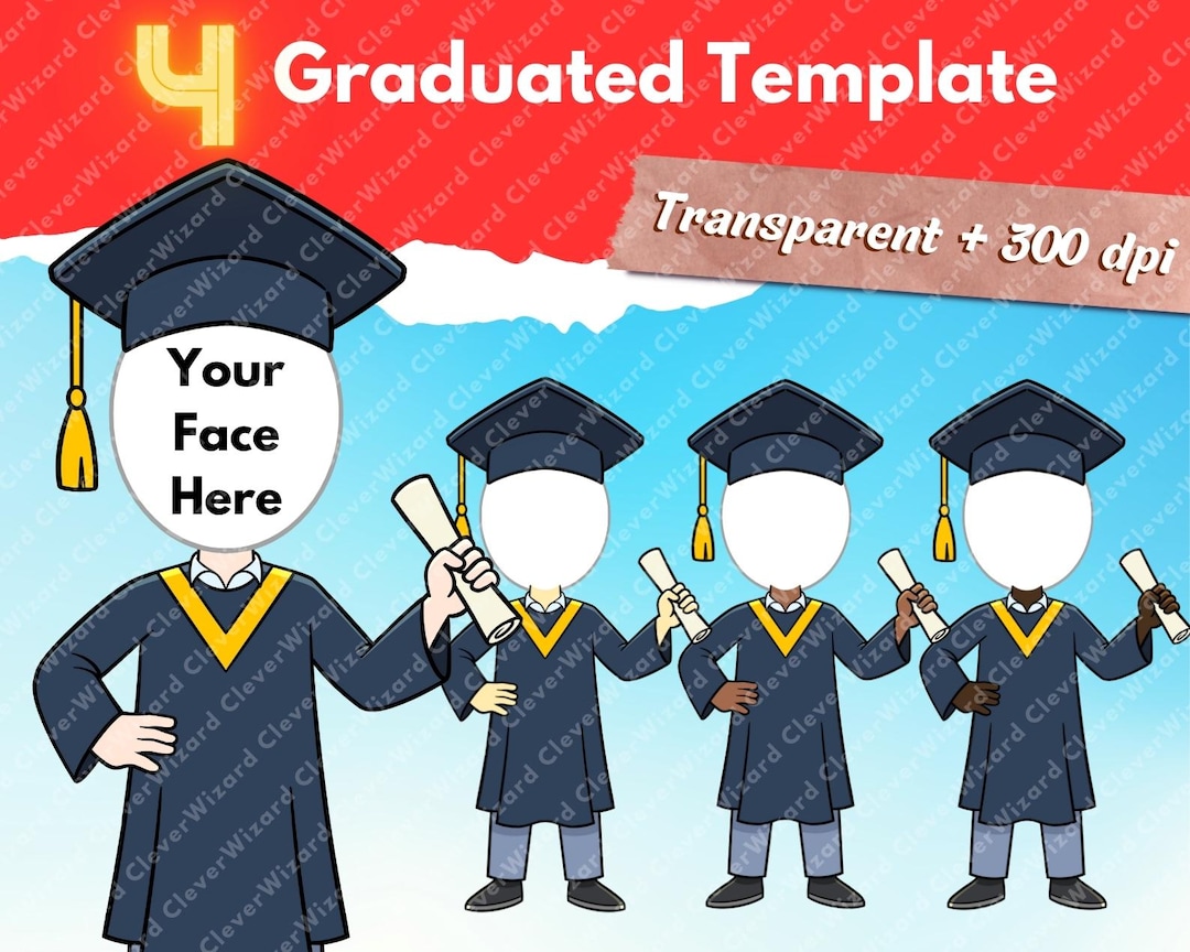 Faceless Graduated Student PNG Template, PNG Sublimation, Graduation ...