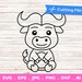 Outline Baby Buffalo SVG Cut Files for Silhouette and Cricut, Buffalo ...