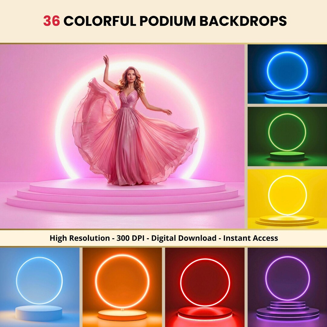 36 Colorful Podium Backdrops, Photography Backgrounds for Portraits and ...