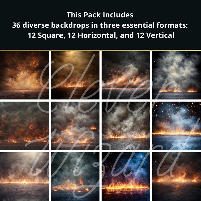 Fire and Smoke Backdrops, Smoke and Fire Backgrounds for Portraits ...