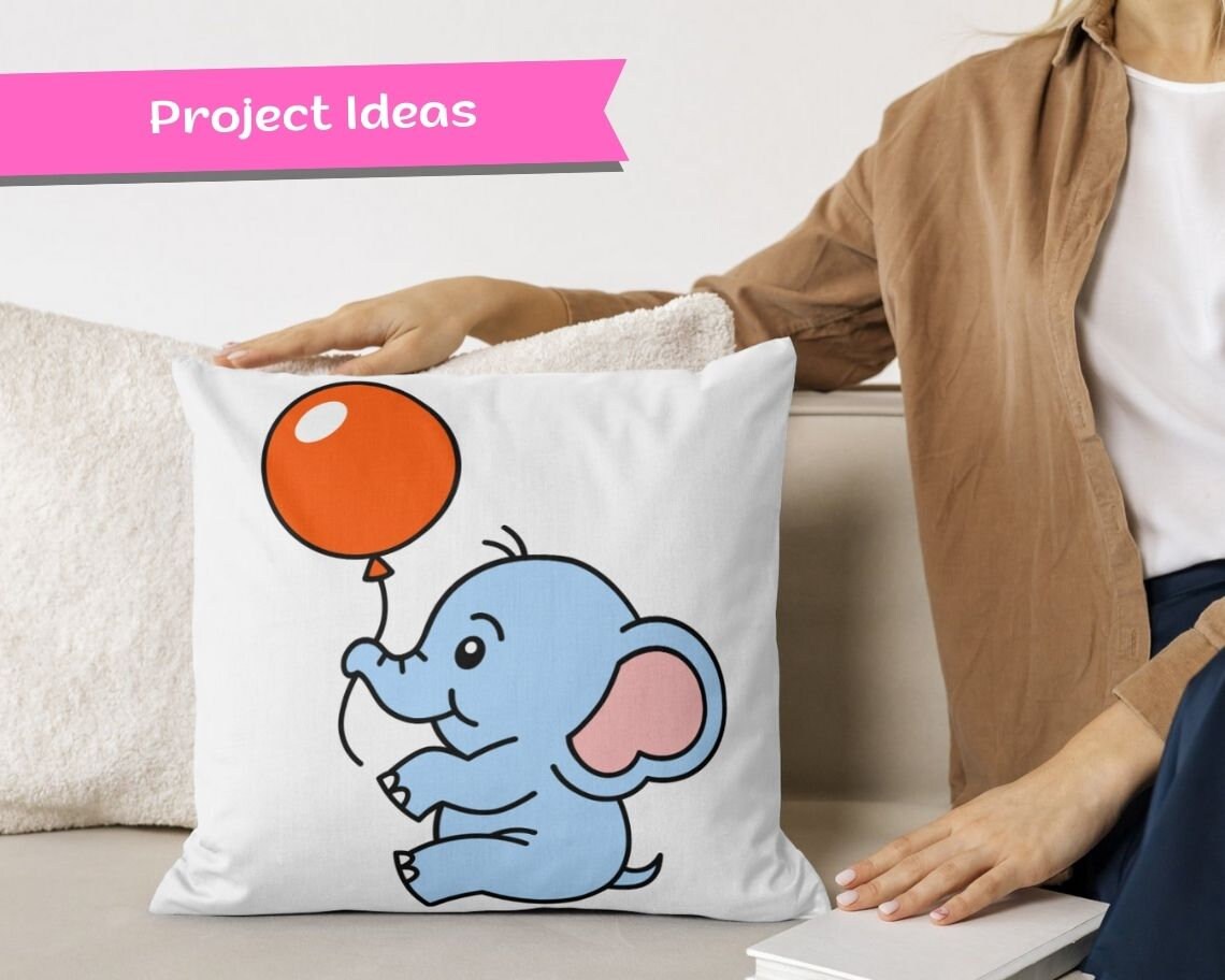 Outline and Layered Balloon Elephant SVG Cut Files for Cricut and ...