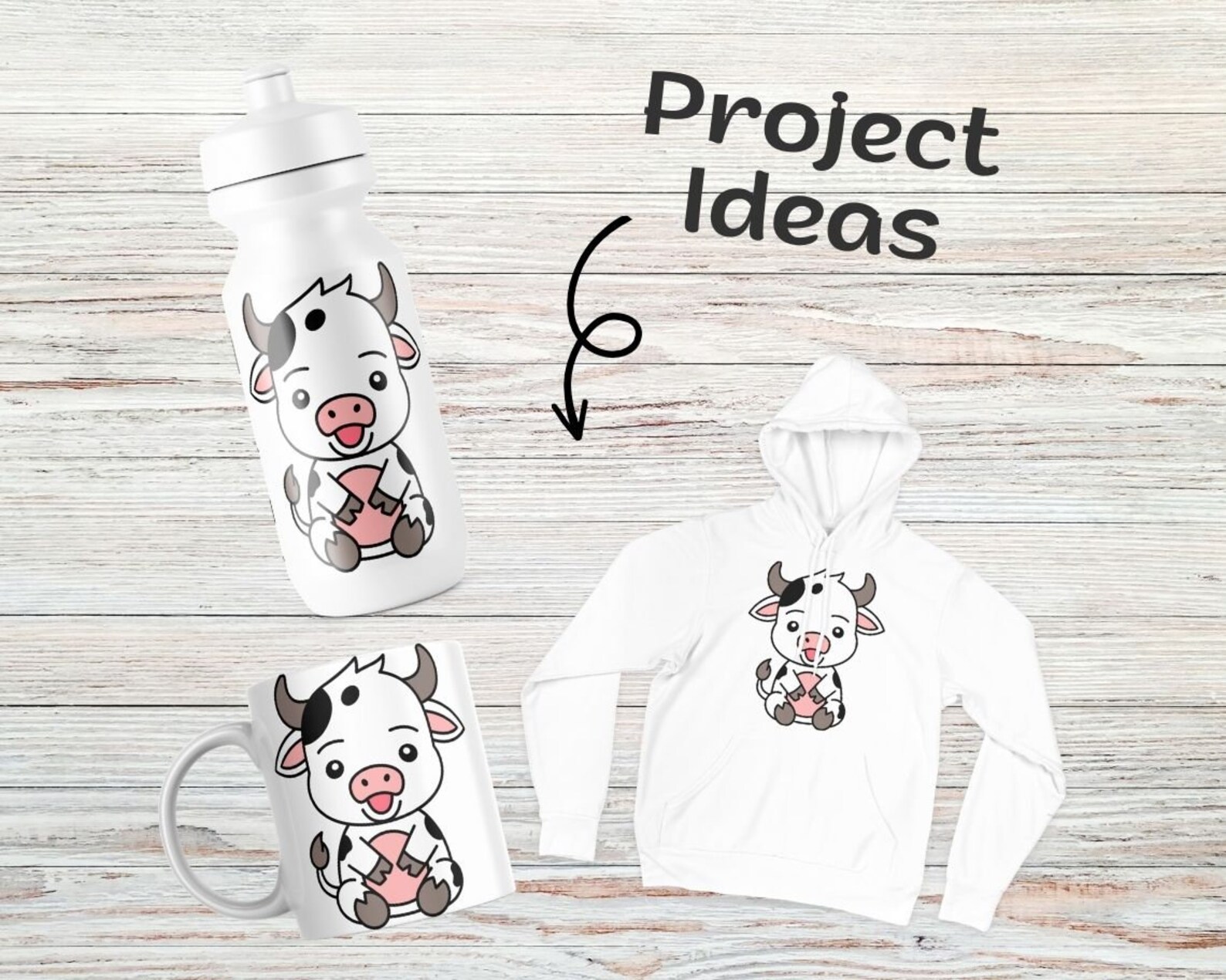 Cute Sitting Cow Layered Cut Files for Cricut and Silhouette - Cute ...