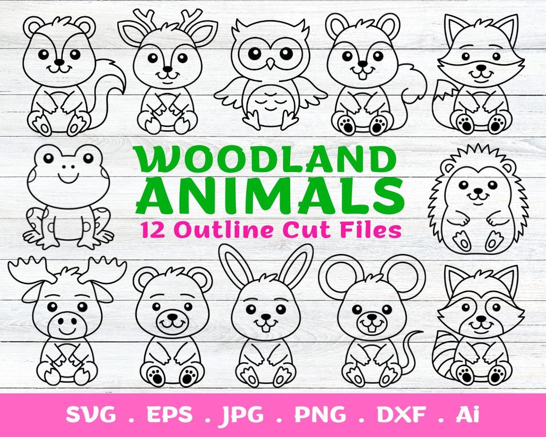 Outline Woodland Animals SVG Cut Files for Cricut and Silhouette ...