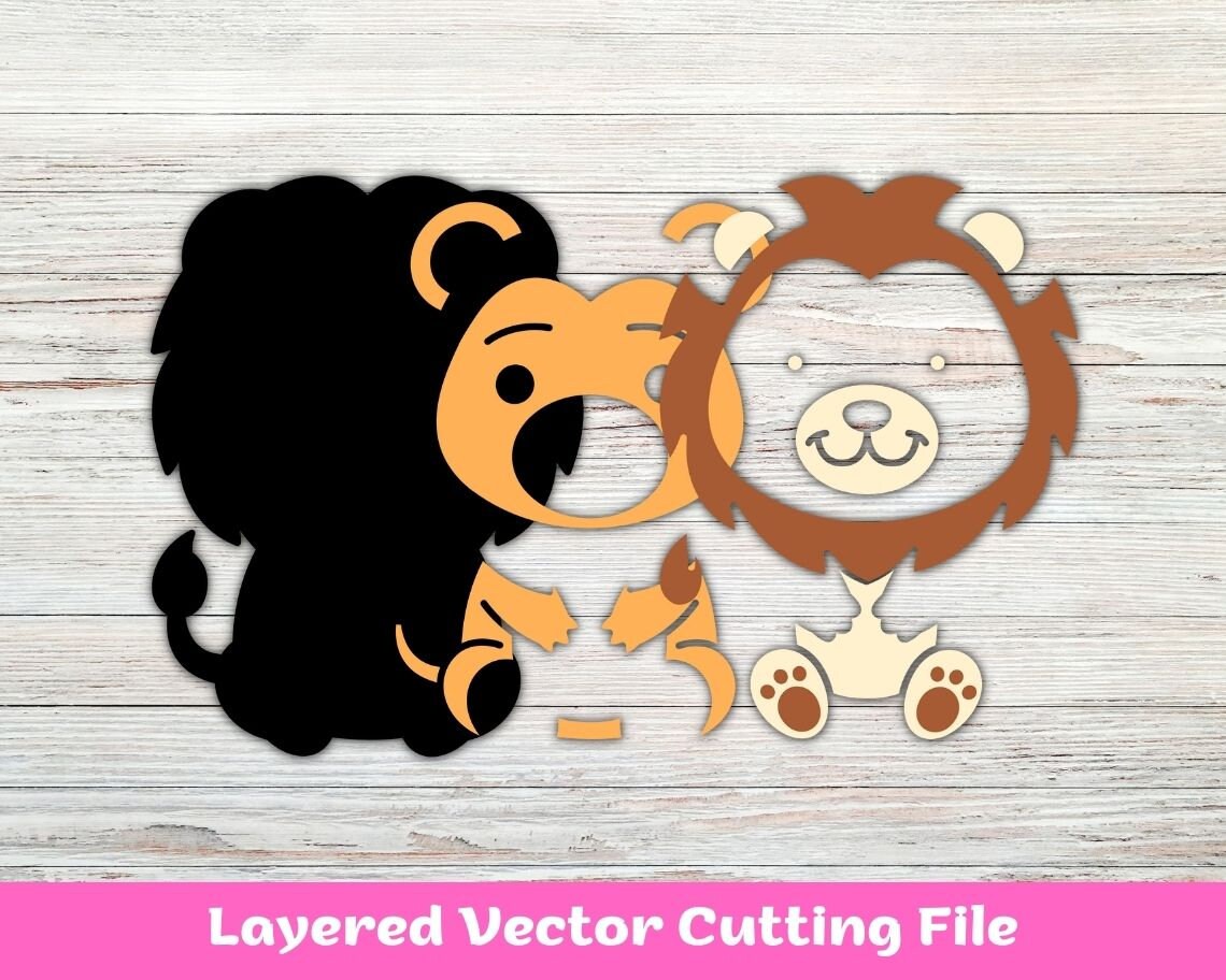 Layered Baby Lion SVG Cut Files for Cricut and Silhouette - Etsy