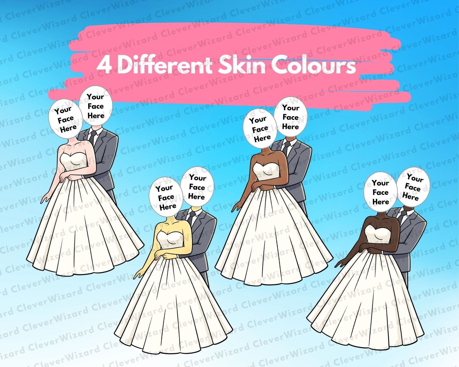 Faceless Couple Wedding PNG Templates, Wedding Day Clipart PNG ...