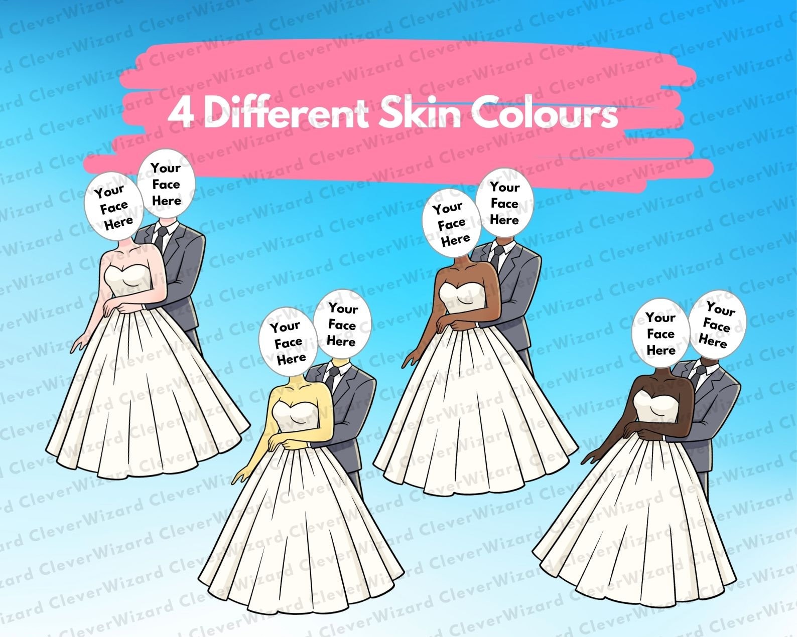 Faceless Couple Wedding PNG Templates, Wedding Day Clipart PNG ...