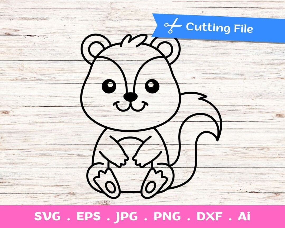 Outline Baby Skunk SVG Cut Files for Cricut and Silhouette - Forest ...