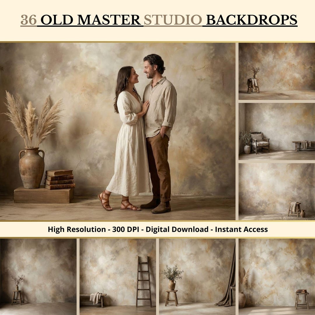 36 Old Master Studio Background Digital Backdrops, Maternity Backdrop ...