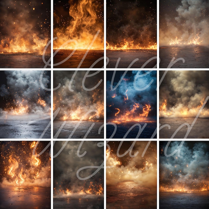 Fire and Smoke Backdrops, Smoke and Fire Backgrounds for Portraits ...