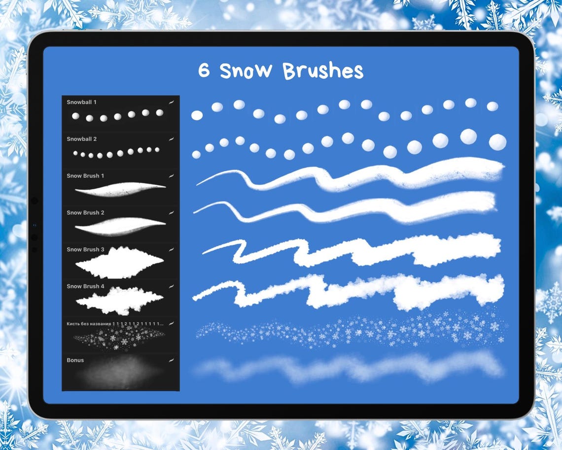 Procreate Snow Brushes , Procreate Christmas Brushes , Procreate ...