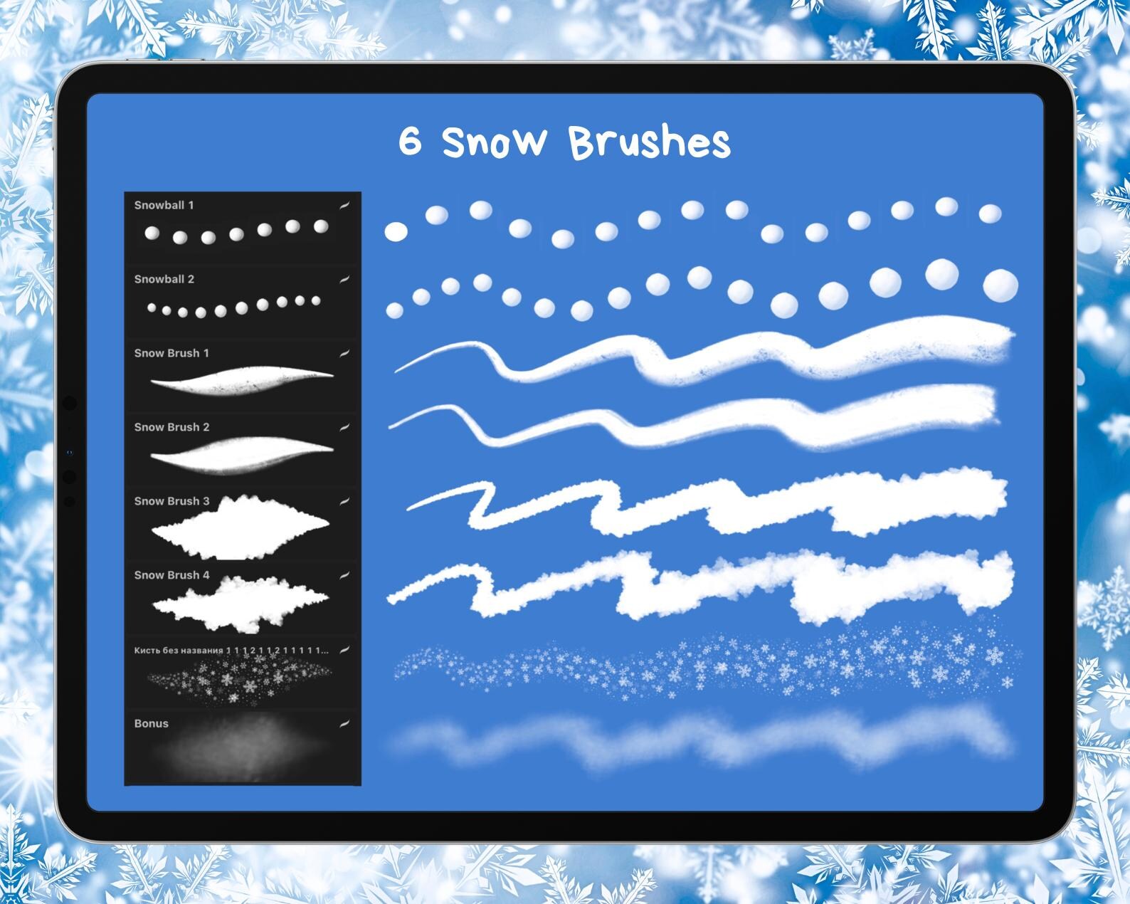 Procreate Snow Brushes , Procreate Christmas Brushes , Procreate ...