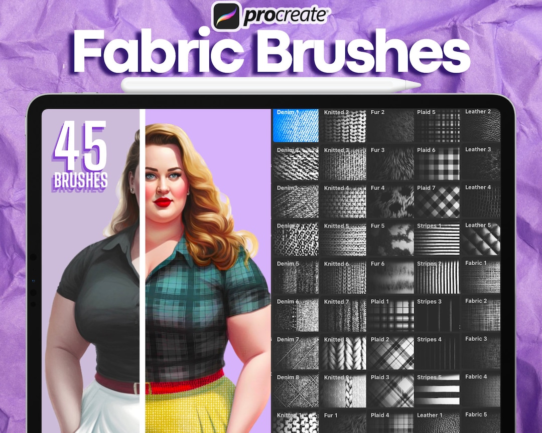 Procreate Fabric Brushes , Procreate Fabric Texture Brushes , Procreate ...