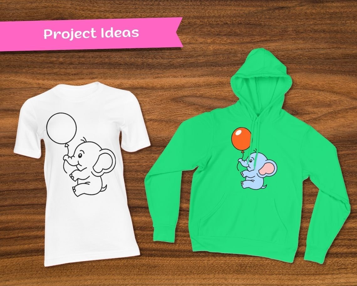 Outline and Layered Balloon Elephant SVG Cut Files for Cricut and ...