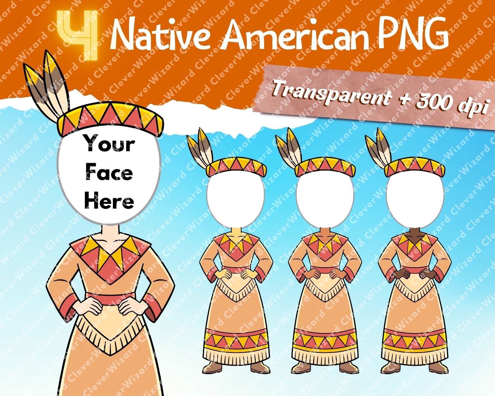 Faceless Female Thanksgiving Native American PNG, Native Woman Png ...