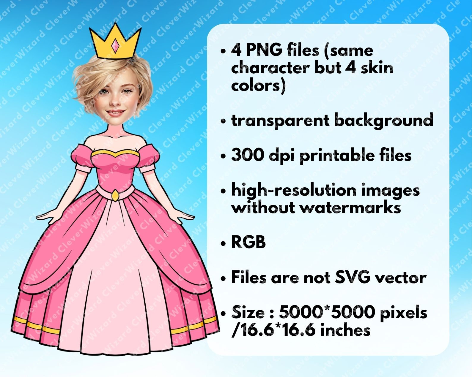 Faceless Princess PNG Template, Digital Download, PNG Sublimation ...