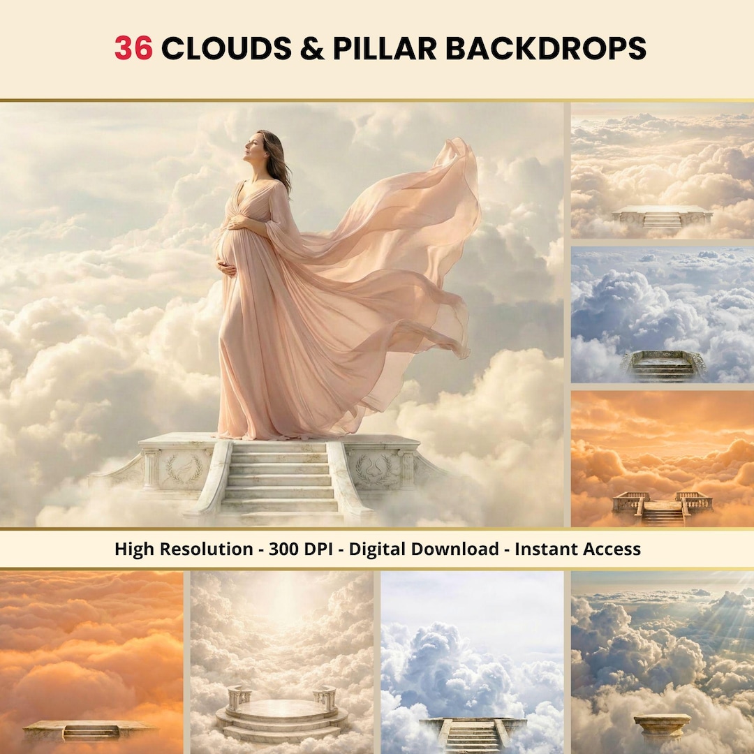 Clouds and Pillar Backdrops Fine Art Portrait Photography, Photoshop ...