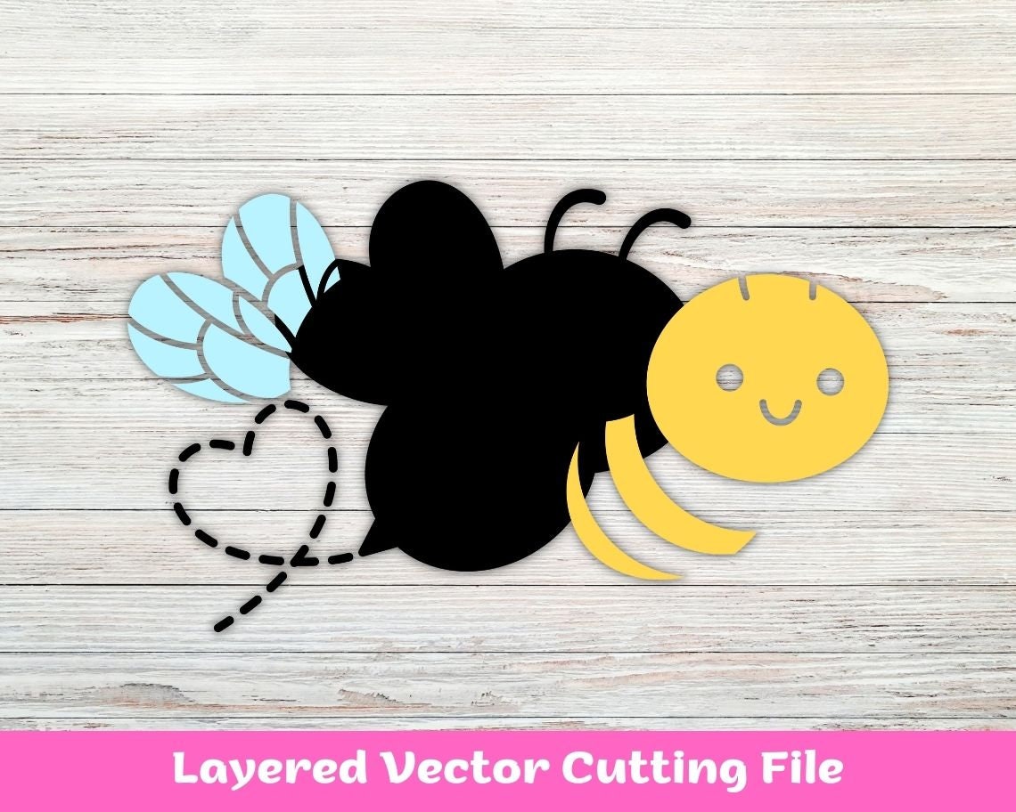 2 Outline and Layered Bee SVG Cut Files for Cricut and Silhouette ...
