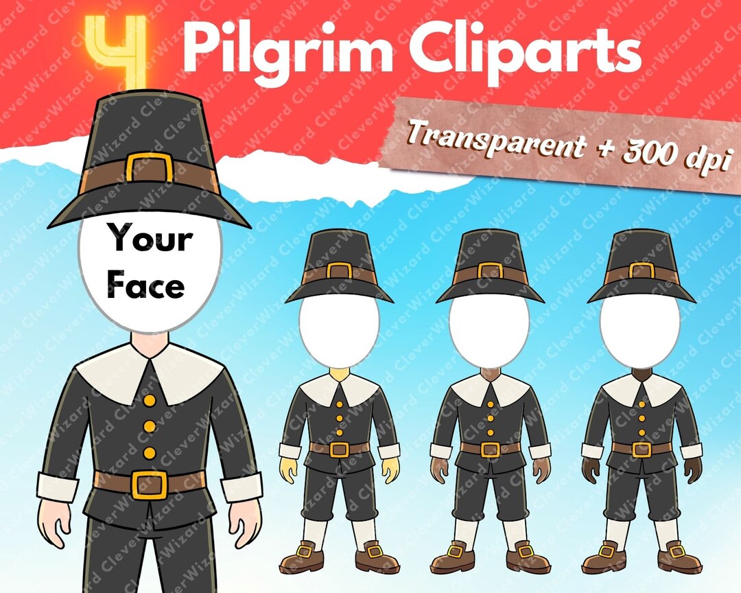 Faceless Male Thanksgiving Pilgrim PNG, Digital Download, Thanksgiving ...