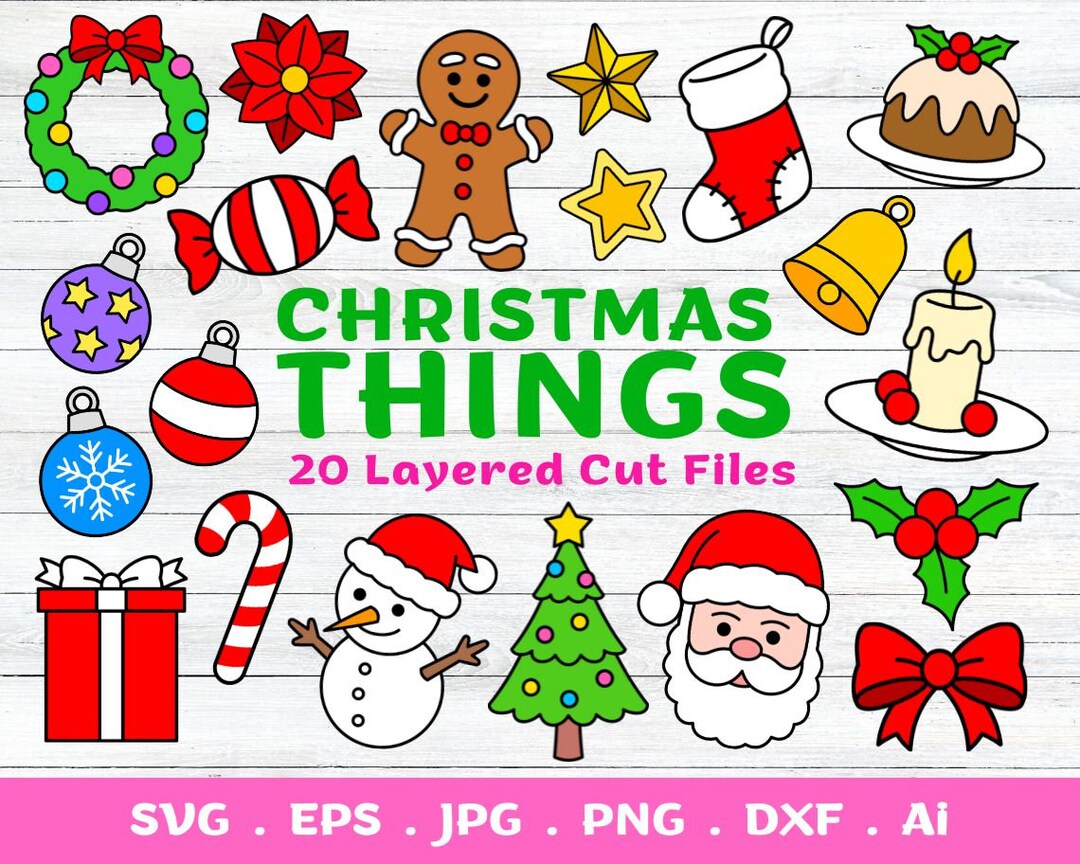Layered Christmas Things SVG Cut Files for Cricut and Silhouette ...