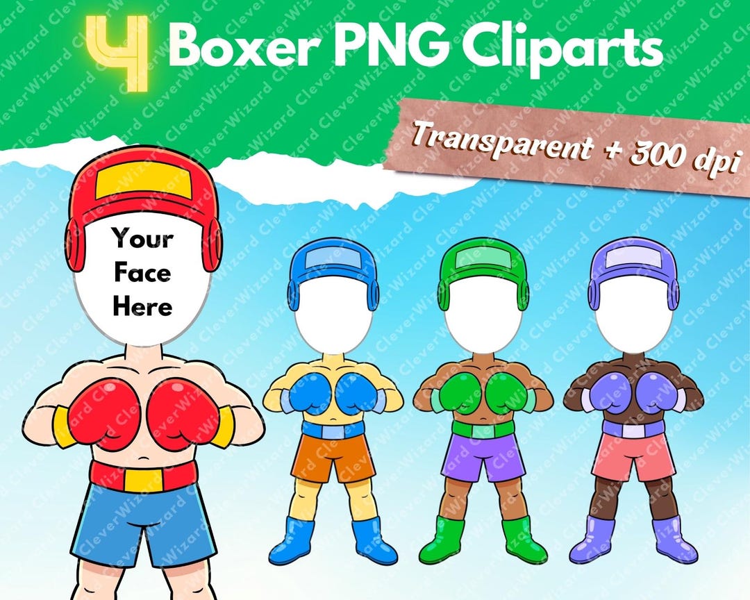 Faceless Boxing Boy PNG Template, Boxing Boy Clipart, Nursery Decor ...