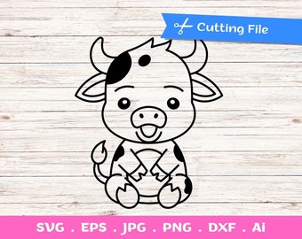 Baby Cow Svg - Etsy