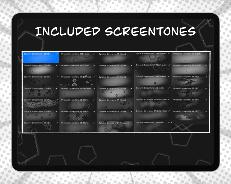 Manga Dynamic Screentone Brushes, Procreate Halftone Textures, Halftone ...