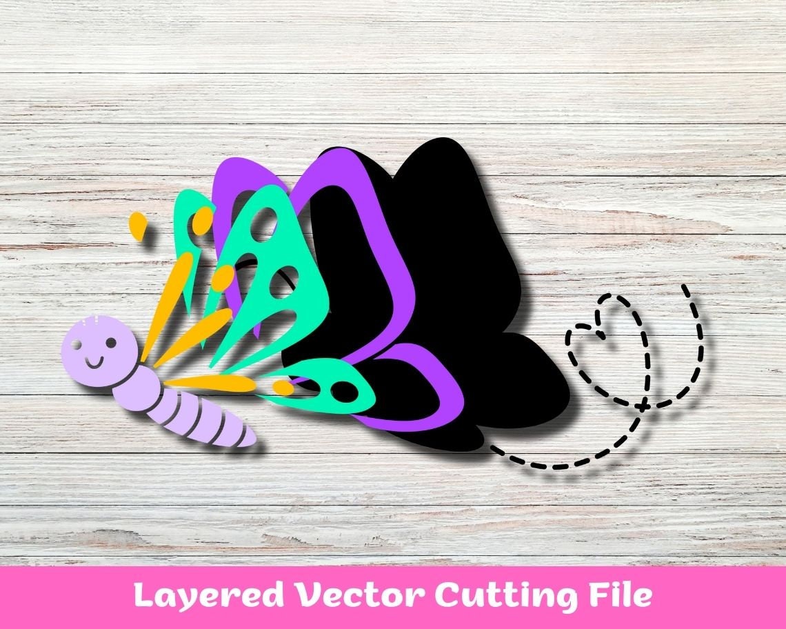 Outline and Layered Butterfly SVG Cut Files for Cricut and Silhouette ...