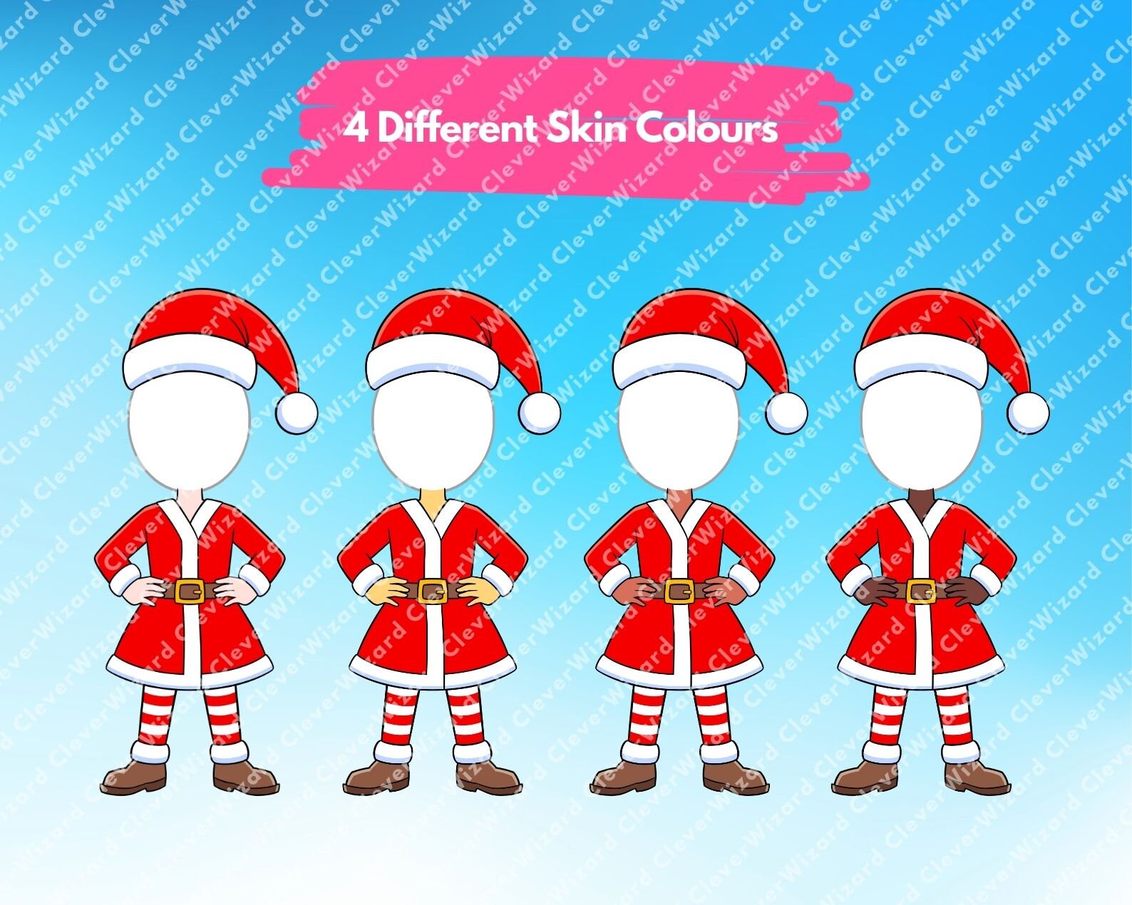 Faceless Female Christmas Santa Claus PNG, Funny Santa Png, Christmas ...