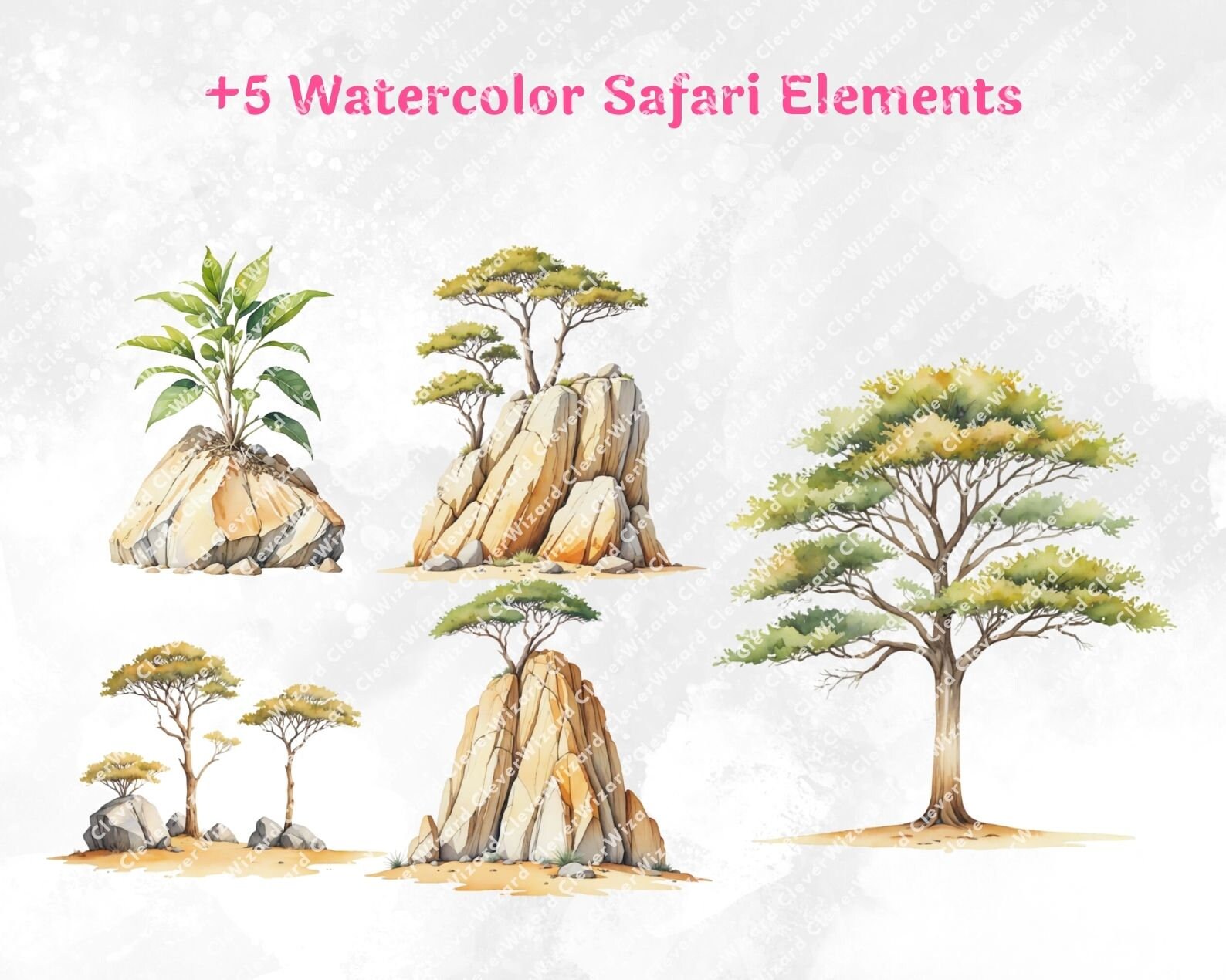 17 Mother and Baby Safari Animals Clipart PNG , Safari Clip Art ...