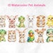 Pet Animals Clipart PNG Bundle, Pet Watercolor Clipart, Cute Dog ...