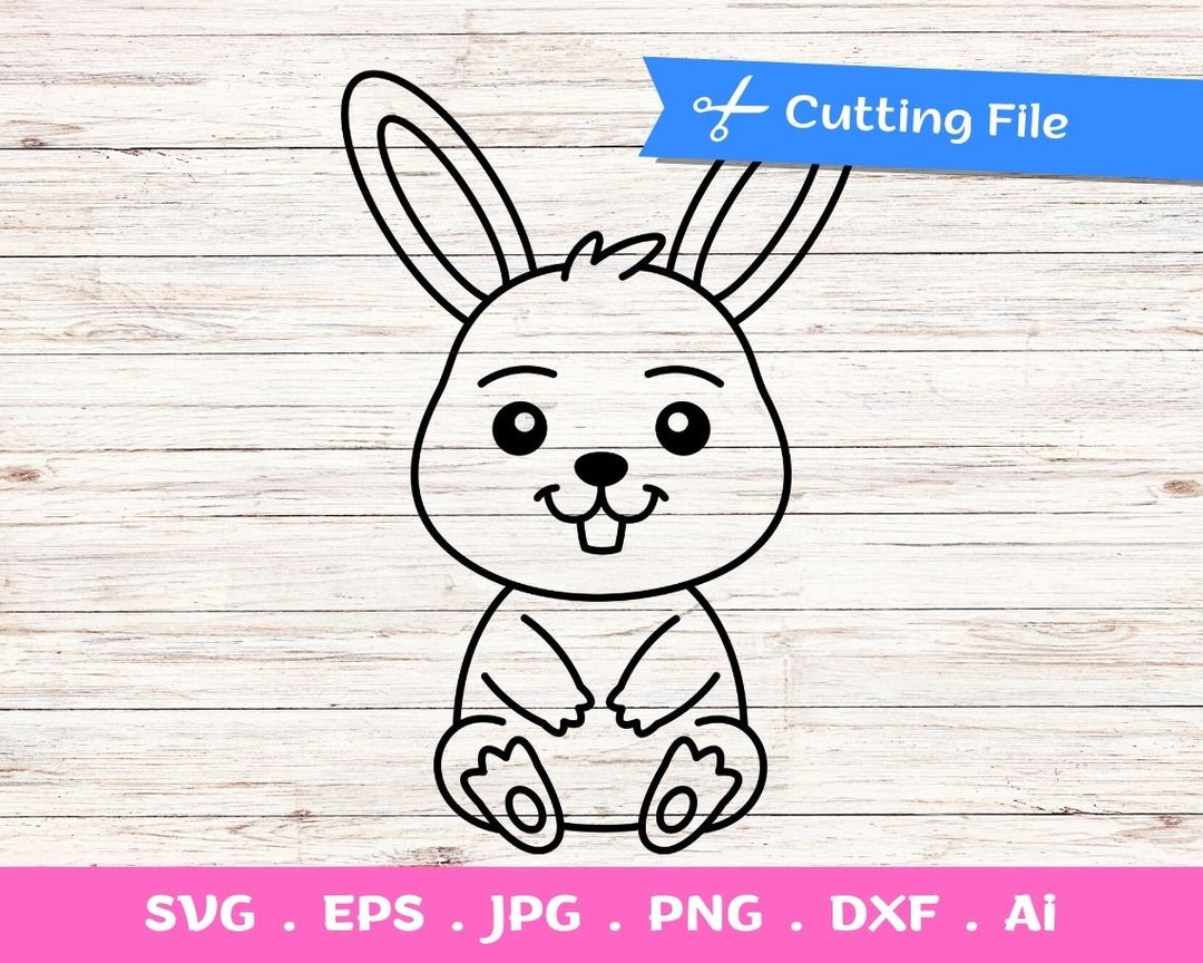 Outline Baby Bunny SVG Cut Files for Cricut and Silhouette - Cute ...