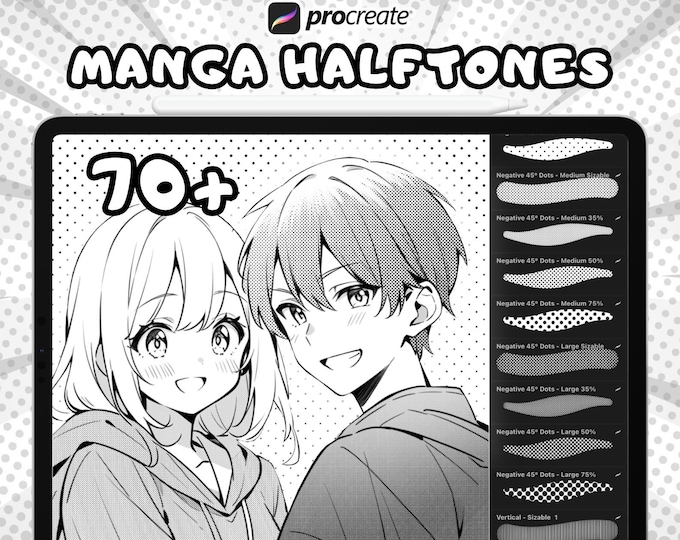 133 Procreate Manga Storyboard Templates and Halftone Brushes ...