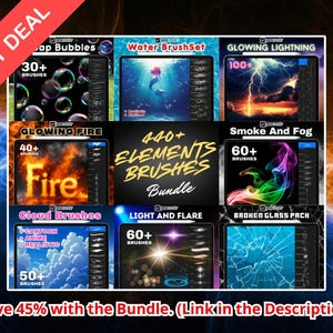 100+ Procreate Lightning Brushes, Lightning Brush Set, Thunderstorm Brushset Procreate ...