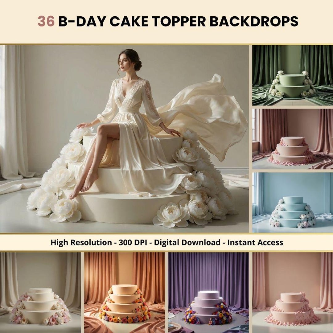 36 Birthday Cake Topper Backdrops, Wedding Backdrops and Maternity ...