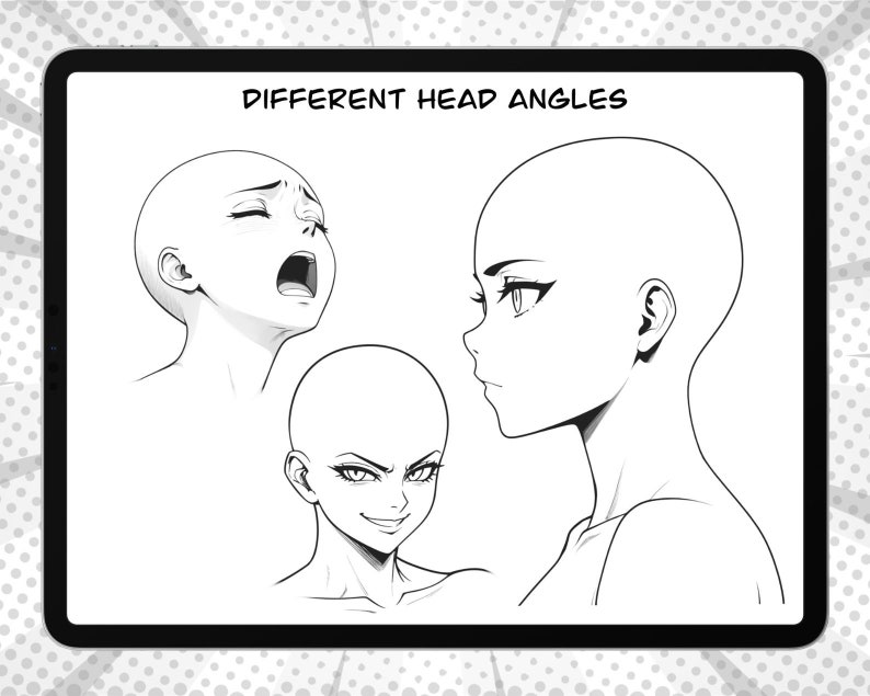 Female Base Head Stamps, Procreate Face Brushes, Procreate Head Stamps ...