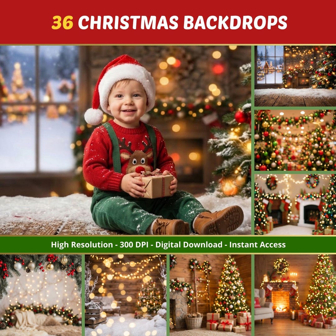 36 Christmas Digital Photography Backdrops, Wedding & Senior Backdrops ...