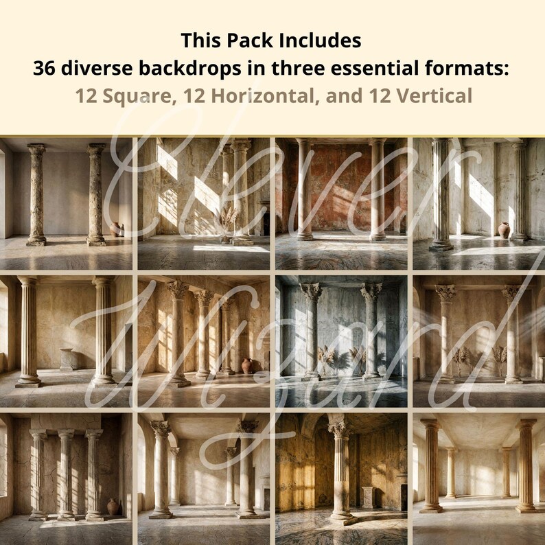 36 Ancient Pillar Backdrops, Wedding and Maternity Backdrop, Photo ...