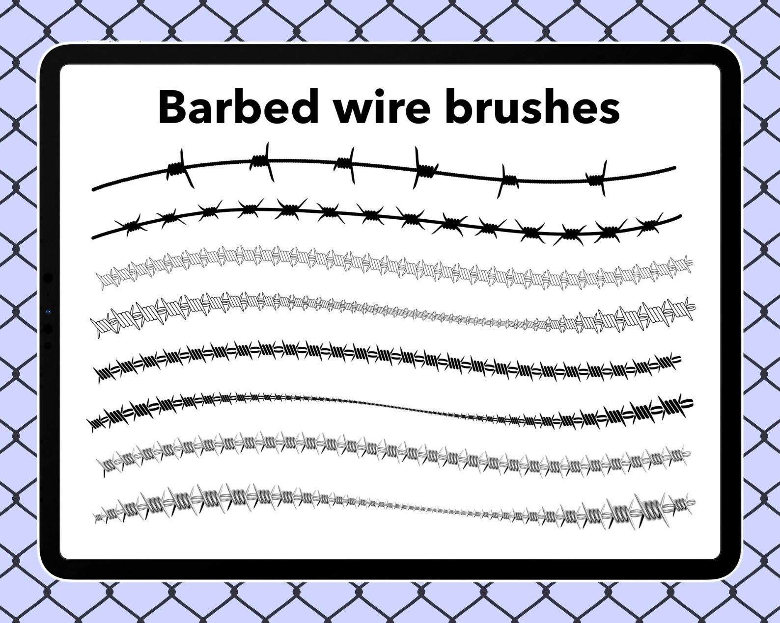 Fences & Barbed Wire Procreate Brush Set , Procreate Chain Brushes ... Fences & Barbed Wire Procreate Brush Set , Procreate Chain Brushes ...