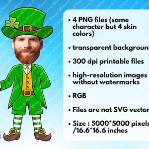 Faceless Male Leprechaun PNG Template, Digital Download, PNG ...