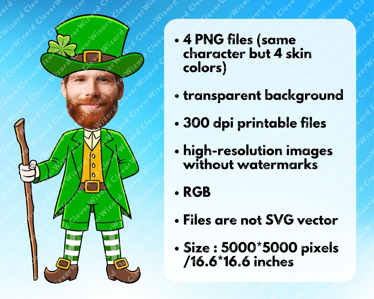 Faceless Male Leprechaun PNG Template, Digital Download, PNG ...