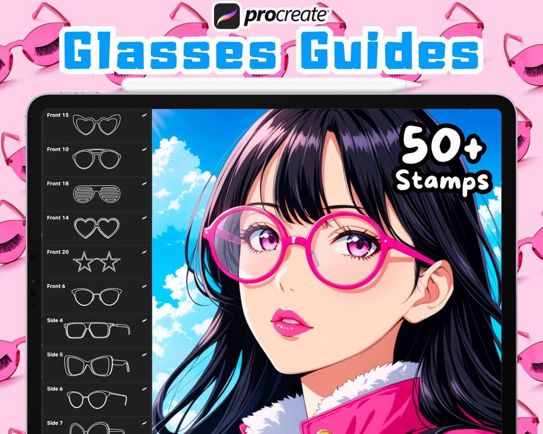 Procreate Glasses Stamps, Procreate Guide, Procreate Brushes, Glasses ...