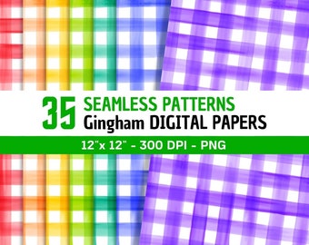 10 Gingham Seamless Digital Paper Pastel Gingham Backgrounds - Etsy