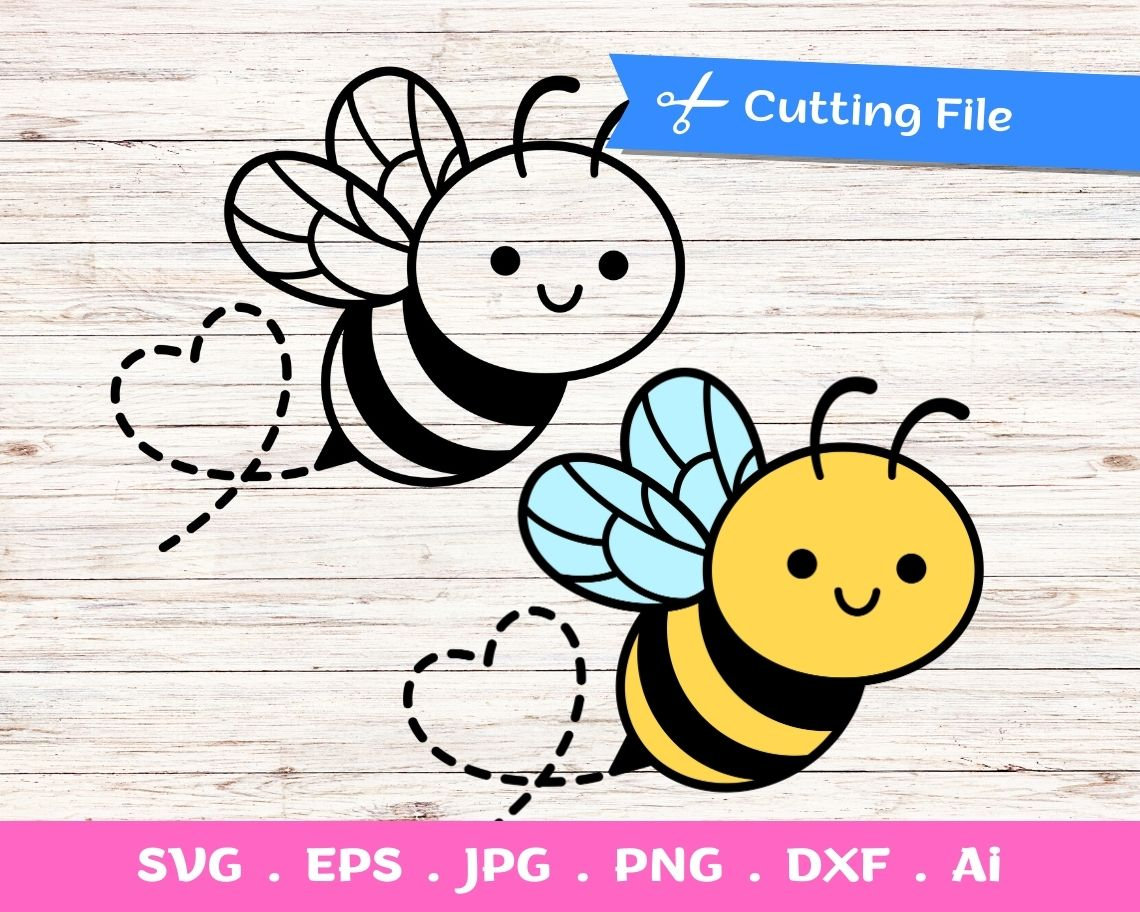 2 Outline and Layered Bee SVG Cut Files for Cricut and Silhouette ...