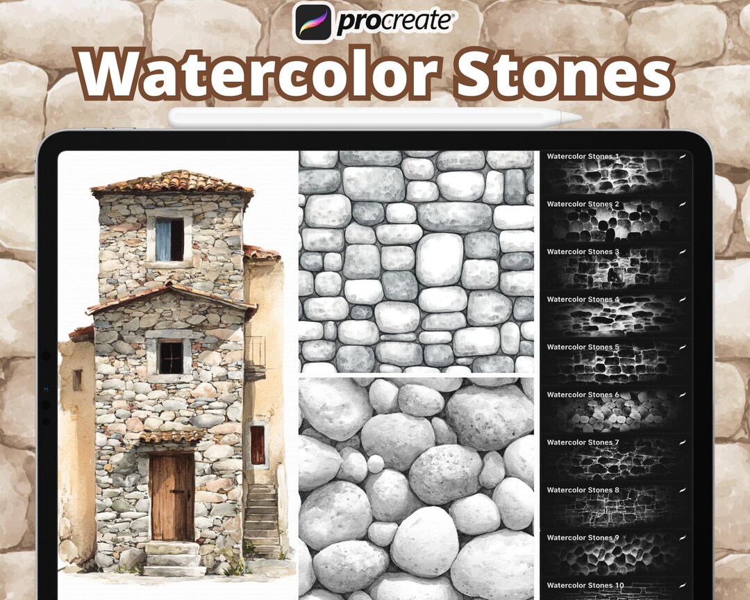 80+ Procreate Watercolor Stone Textures, Stone Texture Procreate ...