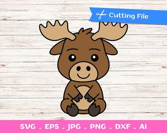 Layered Baby Moose SVG Cut Files for Cricut and Silhouette - Baby ...