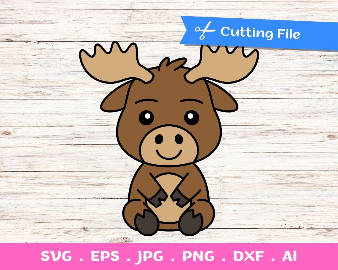 Layered Baby Moose SVG Cut Files for Cricut and Silhouette - Etsy