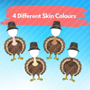 Faceless Thanksgiving Turkey PNG Template, Digital Download ...