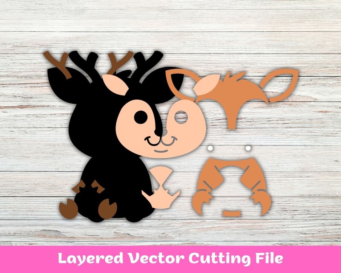 Baby Deer Layered SVG Cut File Svg Png Dxf Eps for - Etsy